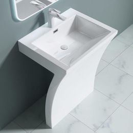 58x48x84cm Design Standwaschbecken Colossum07 aus Gussmarmor Waschtisch Waschplatz Standsäule - weiß - Doporro