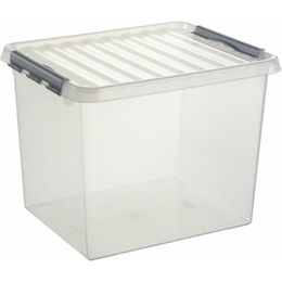 Sunware Kunststoff-Box Q-Line 52 l mit Deckel transparent Aufbewahrungsbox Kiste