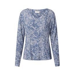 Kaffe Bluse 'Geisa' Damen Gr&ouml;&szlig;e XXL rauchblau / wei&szlig;