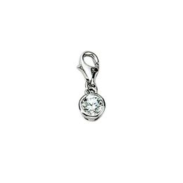 Adelia´s Adelia´s Charm-Einhänger 925 Silber Charms Anhänger Zarge, mit Zirkonia Silberschmuck für Damen, silberfarben