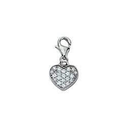 Adelia´s Adelia´s Charm-Einhänger 925 Silber Charms Anhänger Herz, mit Zirkonia Silberschmuck für Damen, silberfarben