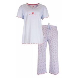 Tenderness Schlafanzug Damen Pyjama mit Caprihose (2 tlg) Baumwolle
