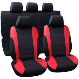 Packung mit 5 schützenden schwarzen Autositzbezügen mit roten Details - Prixprime
