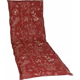 GO-DE - Rollliegen-Auflage 60 cm x 190 cm x 6 cm, rot, Blumen/Stengel rot Sitzpolster