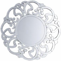 Beliani Wandspiegel Silber MDF-Platte Glas Rund 70 cm Glamour - Silber