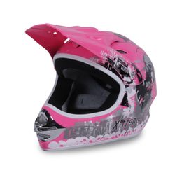 Actionbikes Motors Crosshelm für Kinder, X-treme, Kinderhelm, Pink, Innenpolster, Be- und Entlüftungssystem, Kinnriemen (XL)