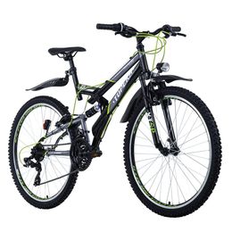KS-Cycling KS Cycling Mountainbike Fully ATB 26'' Topeka grau-grün RH 48 cm