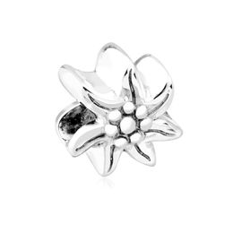 NENALINA Charm-Einhänger »Charm Edelweiss Bead Blume 925 Silber« Silber onesize Edelweiss Bead-Anhänger aus 925er Sterling Silber