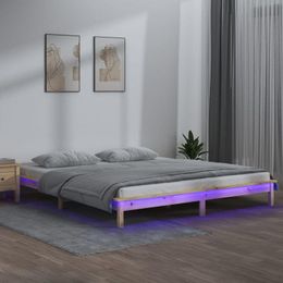 Bett Massivholzbett mit LEDs - Jugendbett 140x200 cm BV588172 Bonnevie