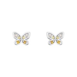 Prinzessin Lillifee Paar Ohrstecker Butterfly, 2035992, mit Zirkonia (synth), silberfarben