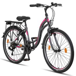 Licorne Bike Stella Premium City Bike 20,24,26 und 28 Zoll Fahrrad für Mädchen Herren und Damen 21 Gang (6 Gang bei 20 Zoll) Holland Citybike