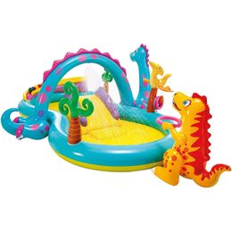 Intex Planschbecken 57135NP Playcenter Dinoland mit Sprüher und Rutsche (333x229x112cm)