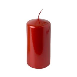 Papstar Stumpenkerze Stumpenkerze Ø 60 mm · 130 mm rot metallic (1-tlg)