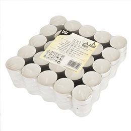 Papstar Teelicht 100 Teelichter Ø 39 mm 16,2 mm weiss (100-tlg), weiß
