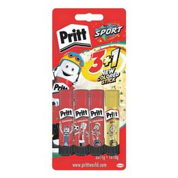Pritt Klebestift Sport, (4-tlg), 4er Set, 3x 11 g & 1x 10 g, mit Verschlusskappe, weiß