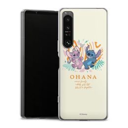 DeinDesign Handyhülle Lilo & Stitch Offizielles Lizenzprodukt Disney Stitch and Angel, Sony Xperia 1 IV Silikon Hülle Bumper Case Handy Schutzhülle