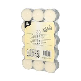 Papstar Teelicht 30 Teelichte Ø 37 mm · 16 mm weiss, weiß