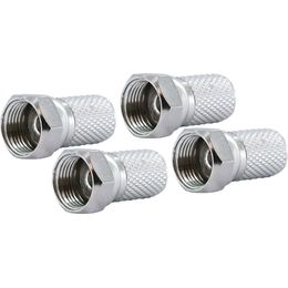 Schwaiger FST7304 241 TV-Adapter F-Stecker zu F-Buchse, für Koaxialkabel, silberfarben