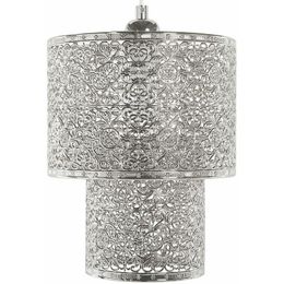 Beliani - Hängeleuchte Silber Metall runder Schirm in Wasserfall-Optik Glamouröser Stil - Silber