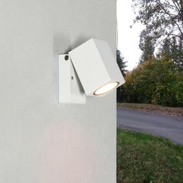 Licht-Erlebnisse - Außenlampe aalborg Weiß verstellbar IP44 Eingang - Weiß