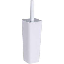 WC-Garnitur Candy White, geschlossene Form, Weiß, Polystyrol weiß, Kunststoff (abs) chrom - weiß - Wenko