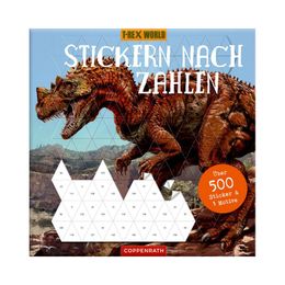 Coppenrath Verlag Bastelset STICKERN NACH ZAHLEN - T-REX WORLD