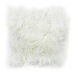 HOMCOM Kissen in flauschiger Felloptik weiß (Farbe: weiß)