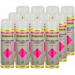 Brehma - 12x Markierungsspray Forstspray Markierungsfarbe leuchtpink 500ml