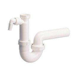 Dallmer Röhrengeruchsverschluss, Röhrensiphon für Küchenspüle mit zwei Winkel-Schlauchverschraubung für Wasch- oder Geschirrspülmaschine, 1 1/2 Zoll x 50 mm,