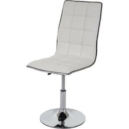 Esszimmerstuhl HHG-272, Stuhl Küchenstuhl, höhenverstellbar drehbar, Kunstleder weiß - white