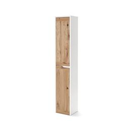 Tchibo Hochschrank mit 2 Türen - Braun - Massivholz