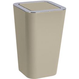 Schwingdeckeleimer Candy Taupe, 6 Liter, Taupe, Polystyrol taupe, Kunststoff (abs) chrom - taupe - Wenko