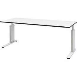 Röhr-Bush röhr Imperia höhenverstellbarer Schreibtisch weiß rechteckig, C-Fuß-Gestell weiß 180,0 x 80,0 cm