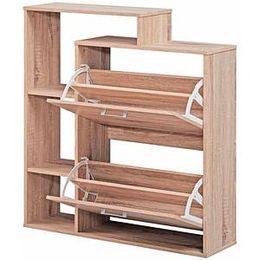 Wohnling Schuhschrank, WL1.793 sonoma-eiche 4 Fachböden 85,0 x 24,0 x 93,0 cm