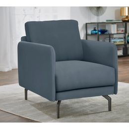 Hülsta Sofa hülsta sofa Sessel hs.450, Armlehne sehr schmal, Breite 70 cm, Alugussfuß Umbragrau, blau|grau