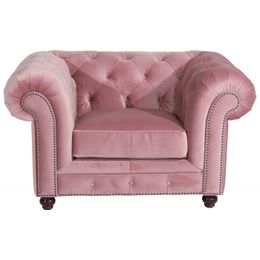 Max Winzer® Chesterfield-Sessel Old England, mit edler Knopfheftung, rosa