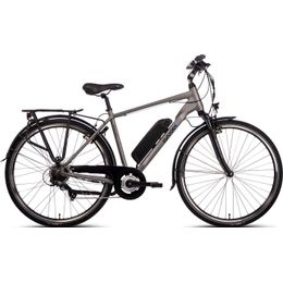 SFM BIKES SAXXX E-Bike SAXXX Touring Sport, 7 Gang Shimano, Kettenschaltung, Heckmotor, 374 Wh Akku, silberfarben