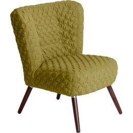 Max Winzer® Sessel Nikki, im Retrolook, mit gestepptem Bezug, grün