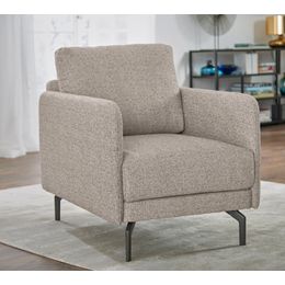 Hülsta Sofa hülsta sofa Sessel hs.450, Armlehne sehr schmal, Breite 70 cm, Alugussfuß Umbragrau, beige|grau