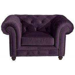 Max Winzer® Chesterfield-Sessel Old England, mit edler Knopfheftung, lila
