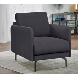 Hülsta Sofa hülsta sofa Sessel hs.450, Armlehne sehr schmal, Breite 70 cm, Alugussfuß Umbragrau, schwarz
