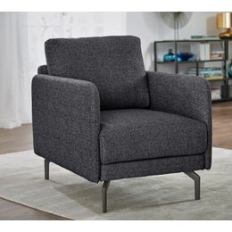 Hülsta Sofa hülsta sofa Sessel hs.450, Armlehne sehr schmal, Breite 70 cm, Alugussfuß Umbragrau, grau|schwarz