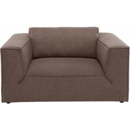 Tom Tailor HOME Loveseat BIG CUBE STYLE, mit bequemen Stegkissen, extra große Sitztiefe, Breite 147 cm, braun