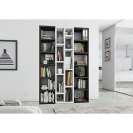 Fif Möbel fif möbel Raumteilerregal TOR391-2, Breite 145 cm, braun|schwarz|weiß