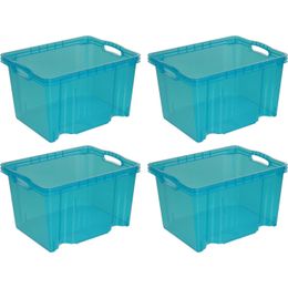 keeeper Organizer franz (Set, 4 St), Aufbewahrungsbox, 13,5 L, hochwertiger Kunststoff, blau