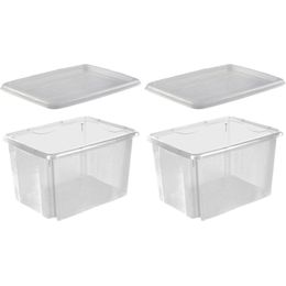keeeper Aufbewahrungsbox emil (Set, 2 St), 45 L, mit Deckel, hochwertiger Kunststoff, weiß