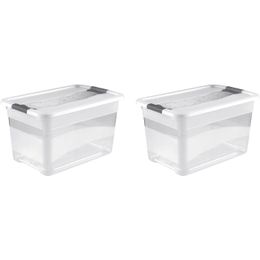 keeeper Organizer cornelia (Set, 2 St), Aufbewahrungsbox, 52 L, mit Deckel und Schiebeverschluss, Kunststoff, weiß