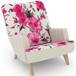 Max Winzer® Loungesessel build-a-chair Borano, im Retrolook, zum Selbstgestalten, rosa|rot