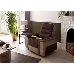 Home Affaire Relaxsessel Maldini, mit elektrischer Relaxfunktion und USB-Steckeranschluss, Breite 109 cm, braun