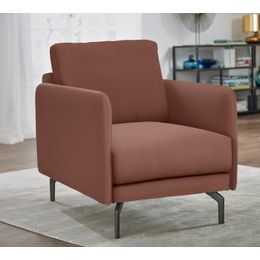 Hülsta Sofa hülsta sofa Sessel hs.450, Armlehne sehr schmal, Breite 70 cm, Alugussfuß Umbragrau, braun